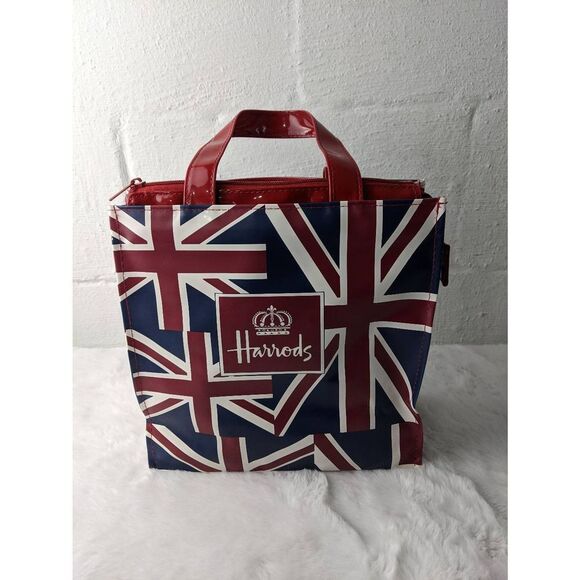 Harrods | Bags | Harrods British Flag Union Jack Pvc Tote Red White Blue | Poshmark